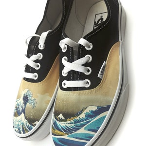 The Great Wave Authentic Custom Vans Brand Shoes - Etsy