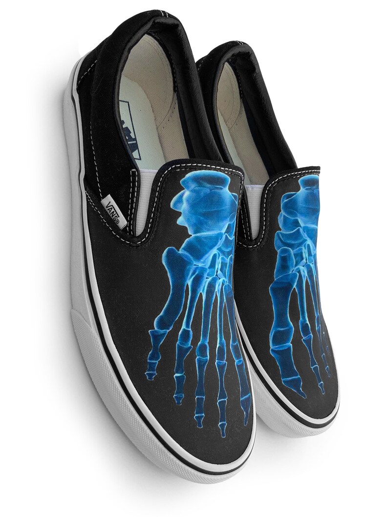 X-ray Skeleton Feet Halloween Slip-on Custom Vans Brand Shoes | Etsy