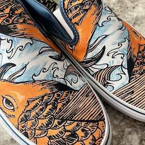 Koi Fish Slip on Custom Vans Brand Shoes - Etsy