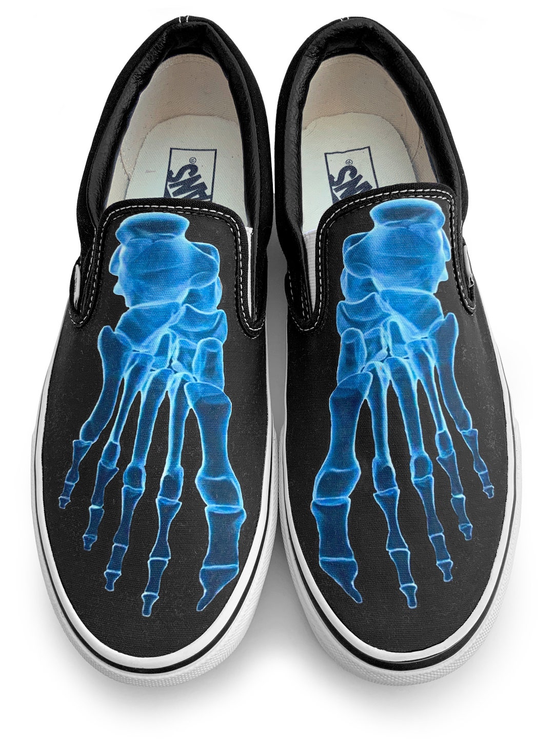 X-ray Skeleton Feet Halloween Slip-on Custom Vans Brand Shoes - Etsy