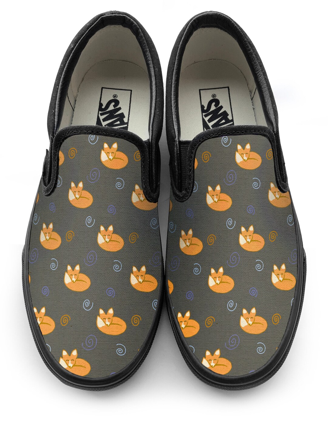 Sleeping Fox Slip on Custom Vans Brand Shoes - Etsy