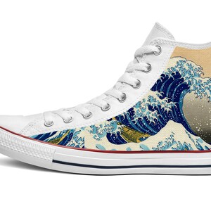 The Great Wave Custom Converse High Top Shoes - Etsy