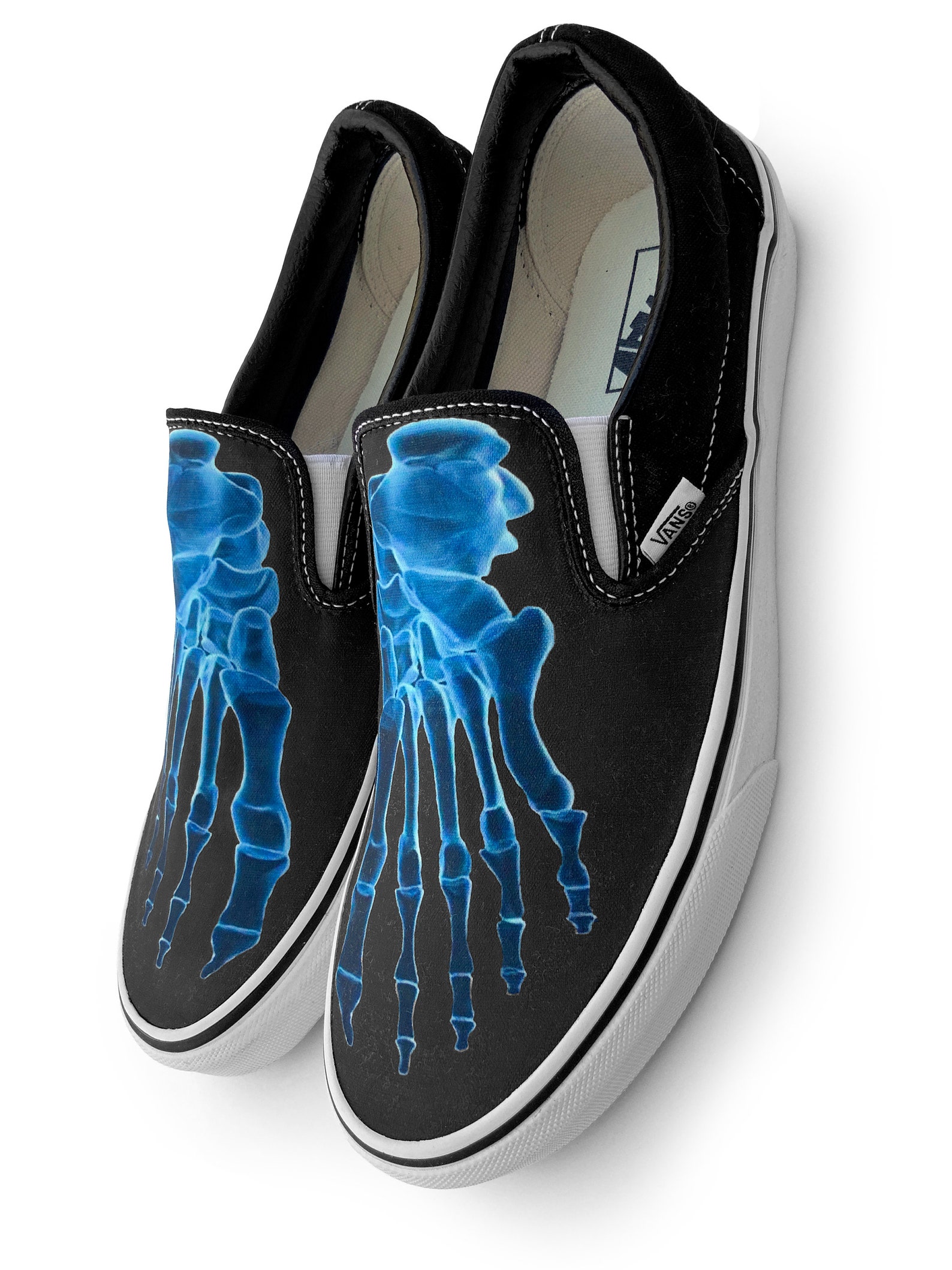 X-ray Skeleton Feet Halloween Slip-on Custom Vans Brand Shoes | Etsy