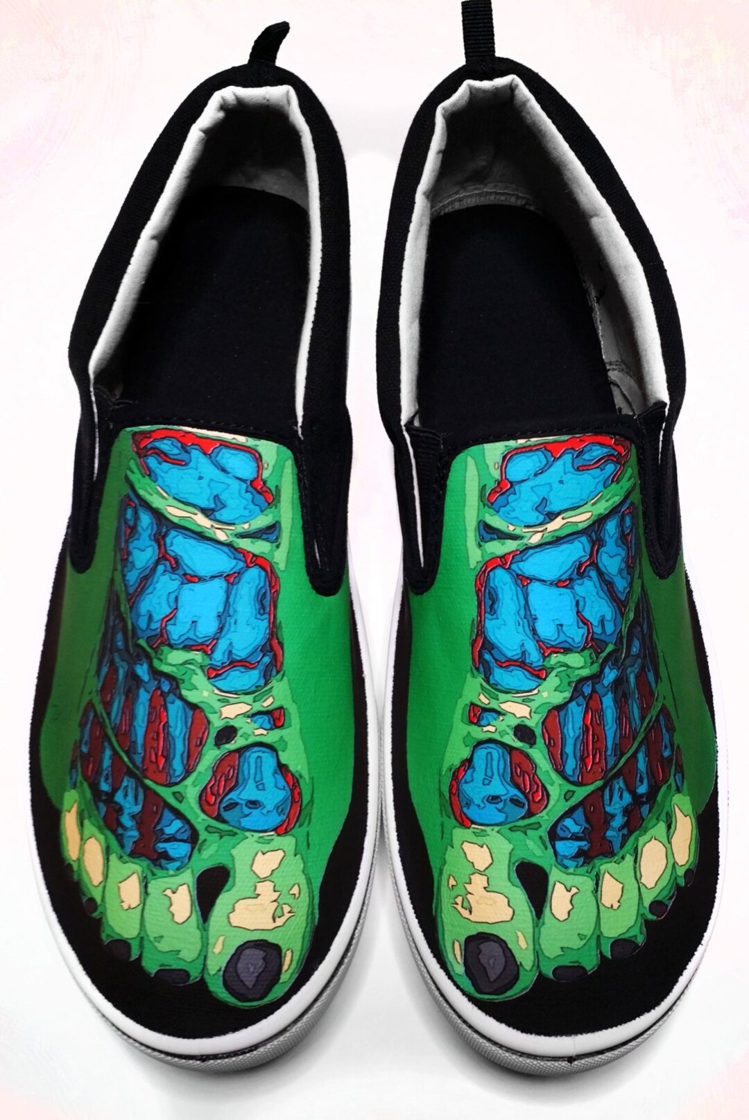 Zombie Feet Halloween Custom Vans Brand Slip-on Shoes - Etsy
