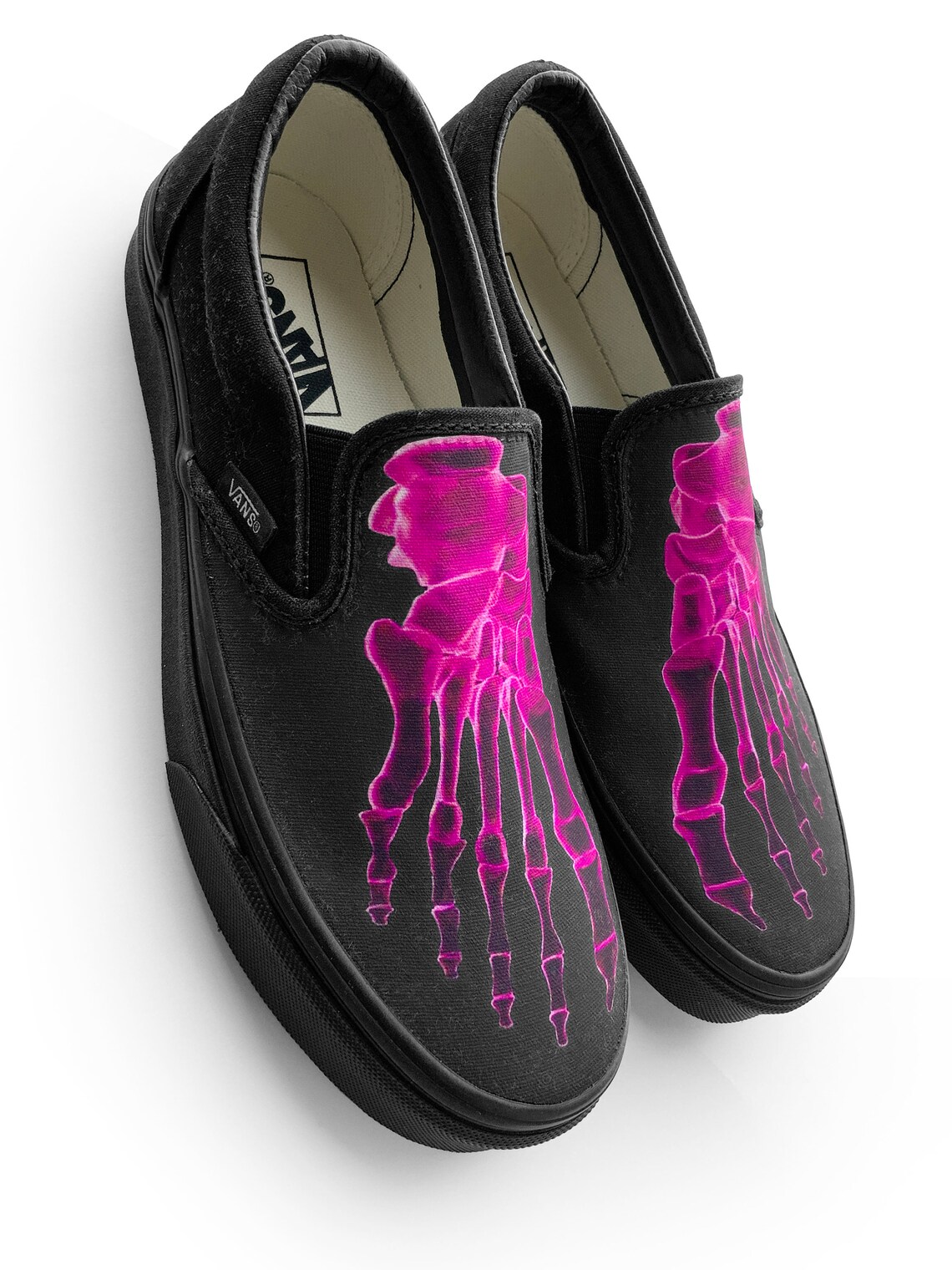 Pink X-ray Skeleton Feet Halloween Slip-on Custom Vans Brand - Etsy
