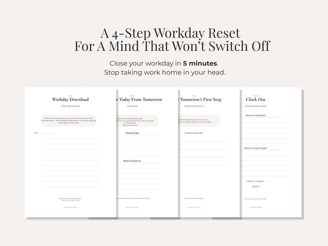 Werkdag Reset Printable – Werkdag Afsluiten in 5 Minuten – Stop met ...