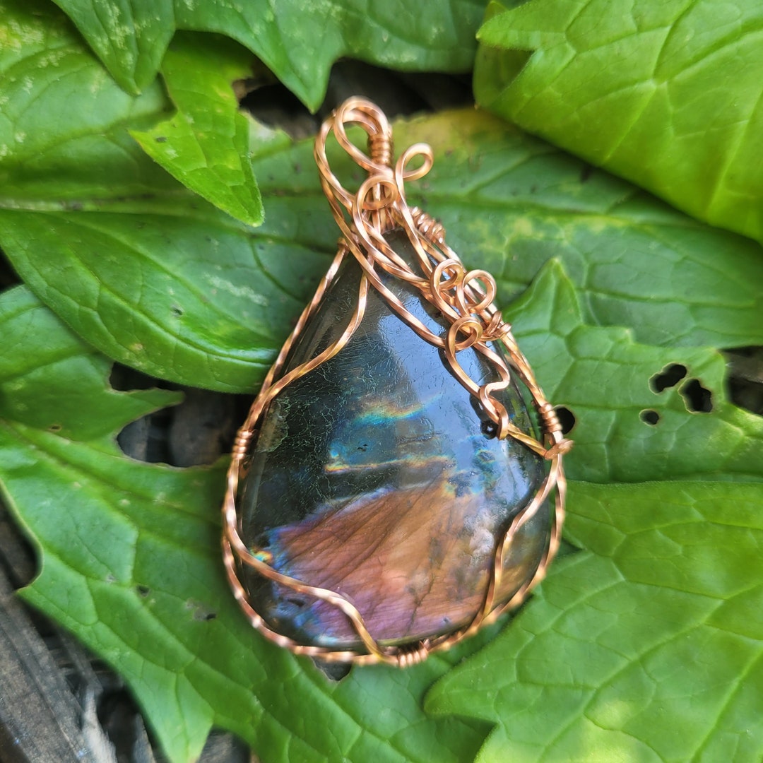 AAA Grade Spectrolite Labradorite Wire Wrapped in Copper - Etsy
