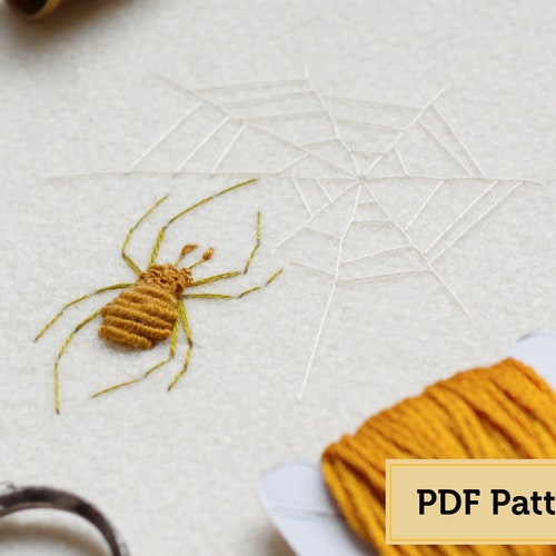 Spider Web Hand Embroidery Pattern PDF Digital Guide - Etsy
