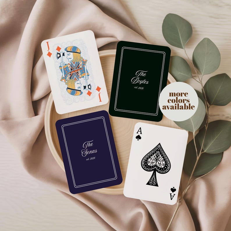 Custom Wedding Playing Cards, Personalized Poker Deck With Names & Date ...