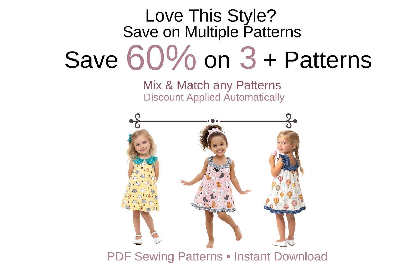 Cute Girls Summer Dress PDF Sewing Pattern. Easy Toddler Dress With ...