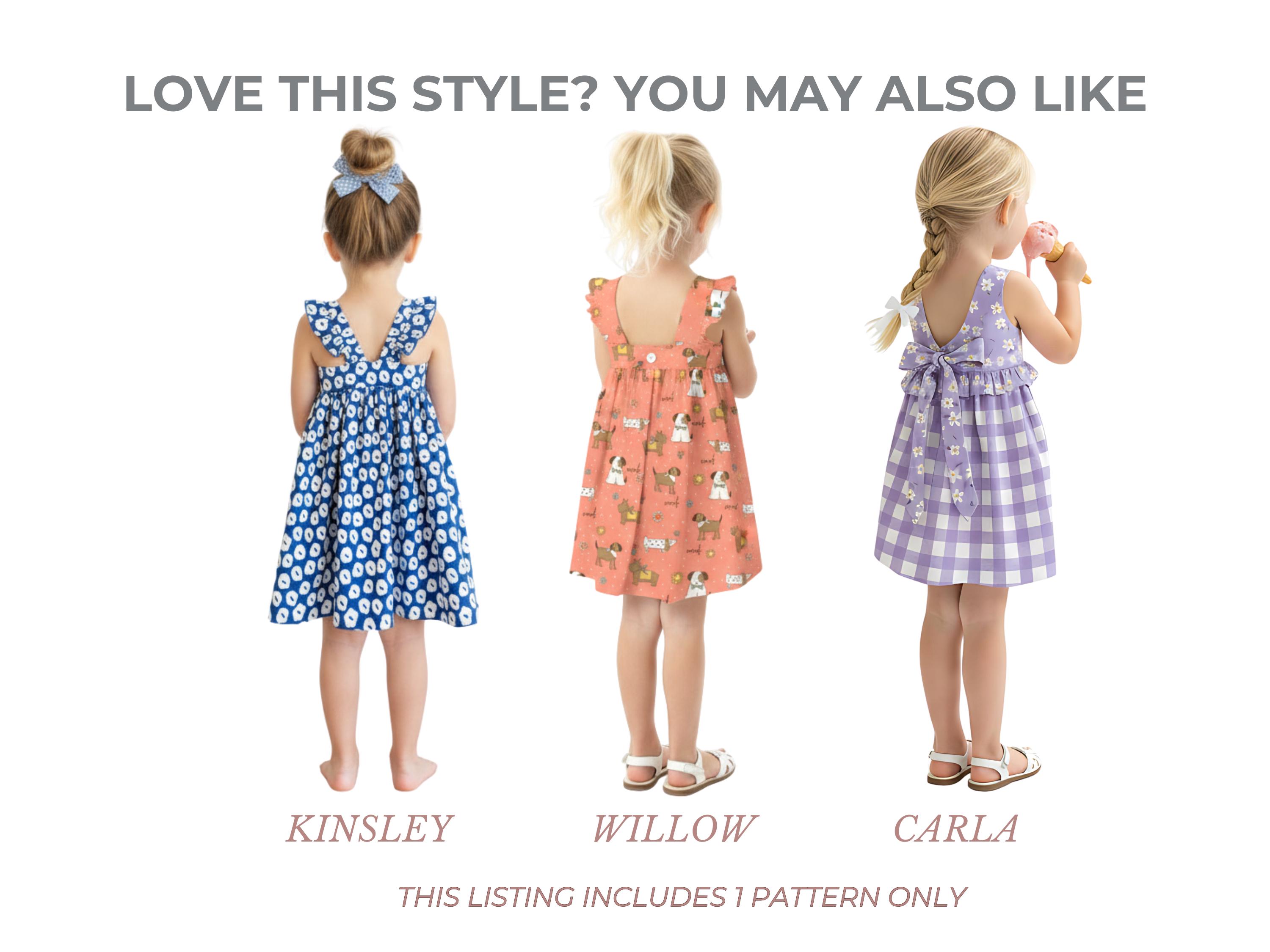 Girls Summer Dress Sewing Pattern, Download PDF File Immediately to Get ...