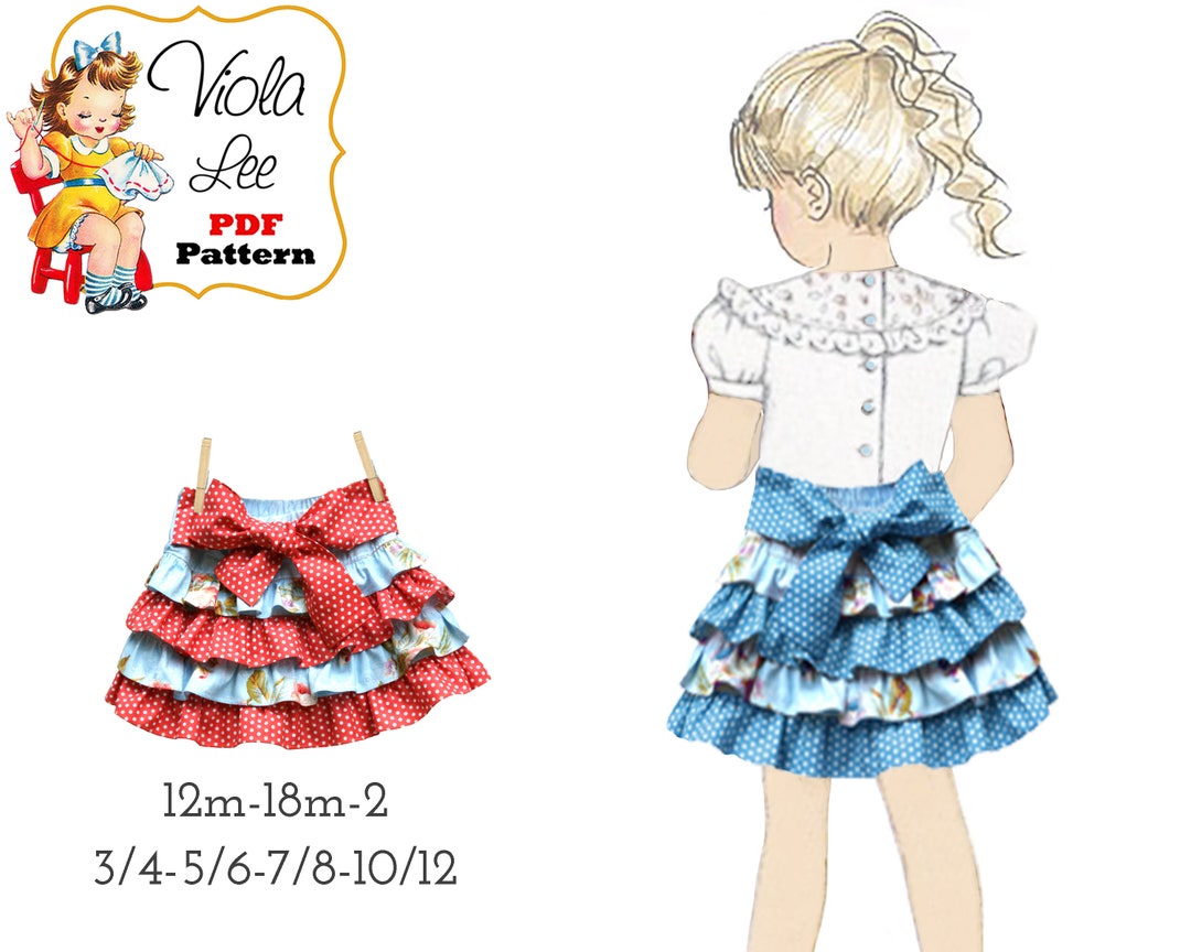 Girls Layered Skirt PDF Sewing Pattern. Instant Download. - Etsy