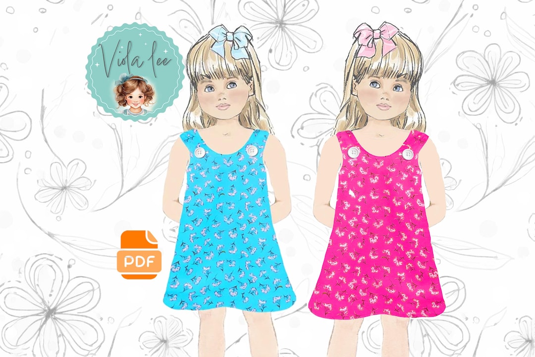 Girl's Reversible A Line Dress PDF Sewing Pattern. Infant and Toddler ...