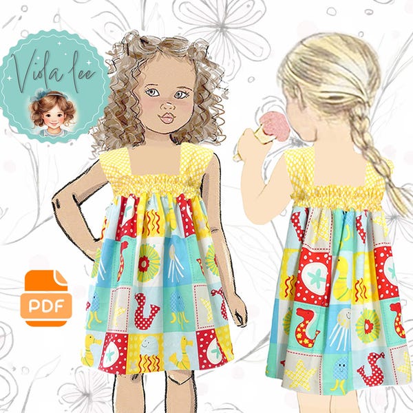 Adelaide Sundress PDF Pattern in Sizes 1, 2, 3, 4, 6, 8, 10 - Etsy ...