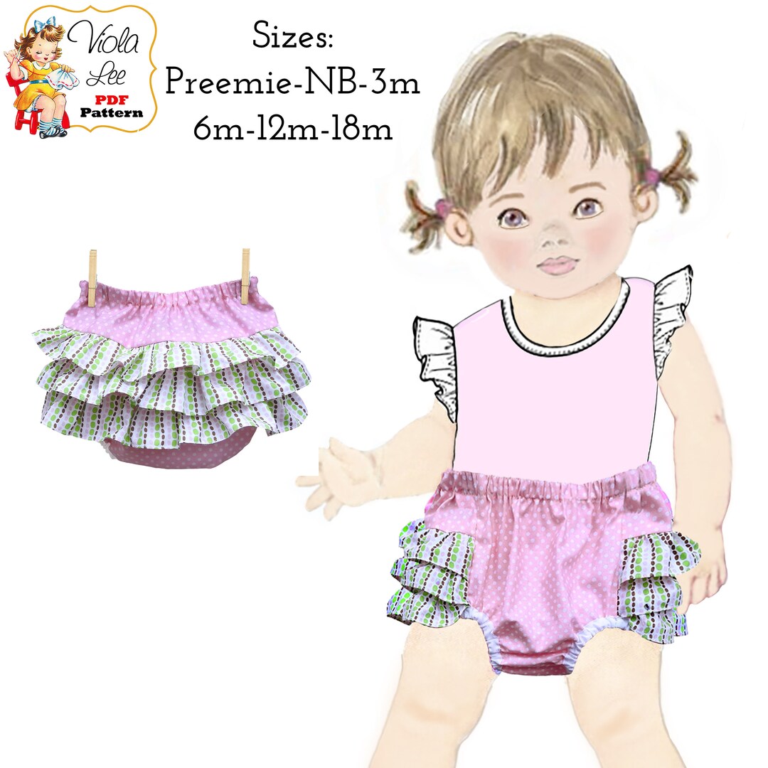 Ruffle Diaper, Nappy Cover PDF Sewing Pattern. Instant Digital Download ...