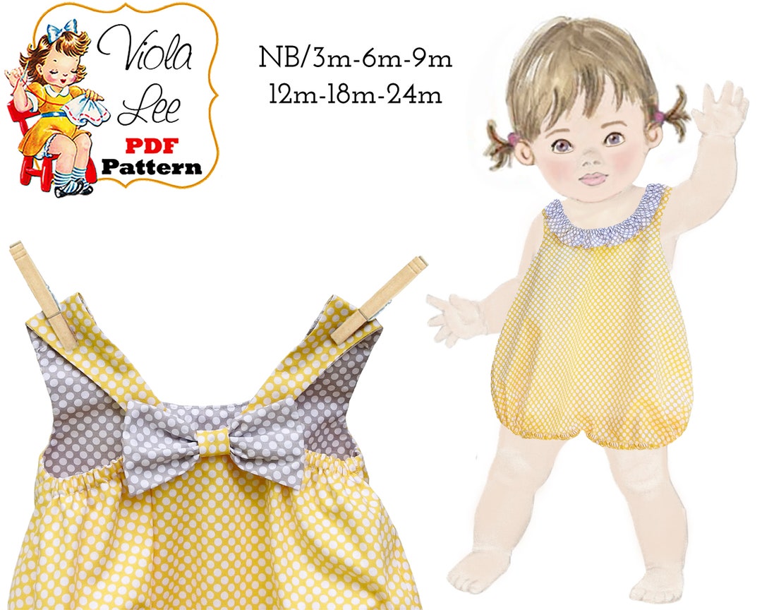 Easy Baby Bubble Romper PDF Sewing Pattern, Knit or Woven Fabrics. Baby ...