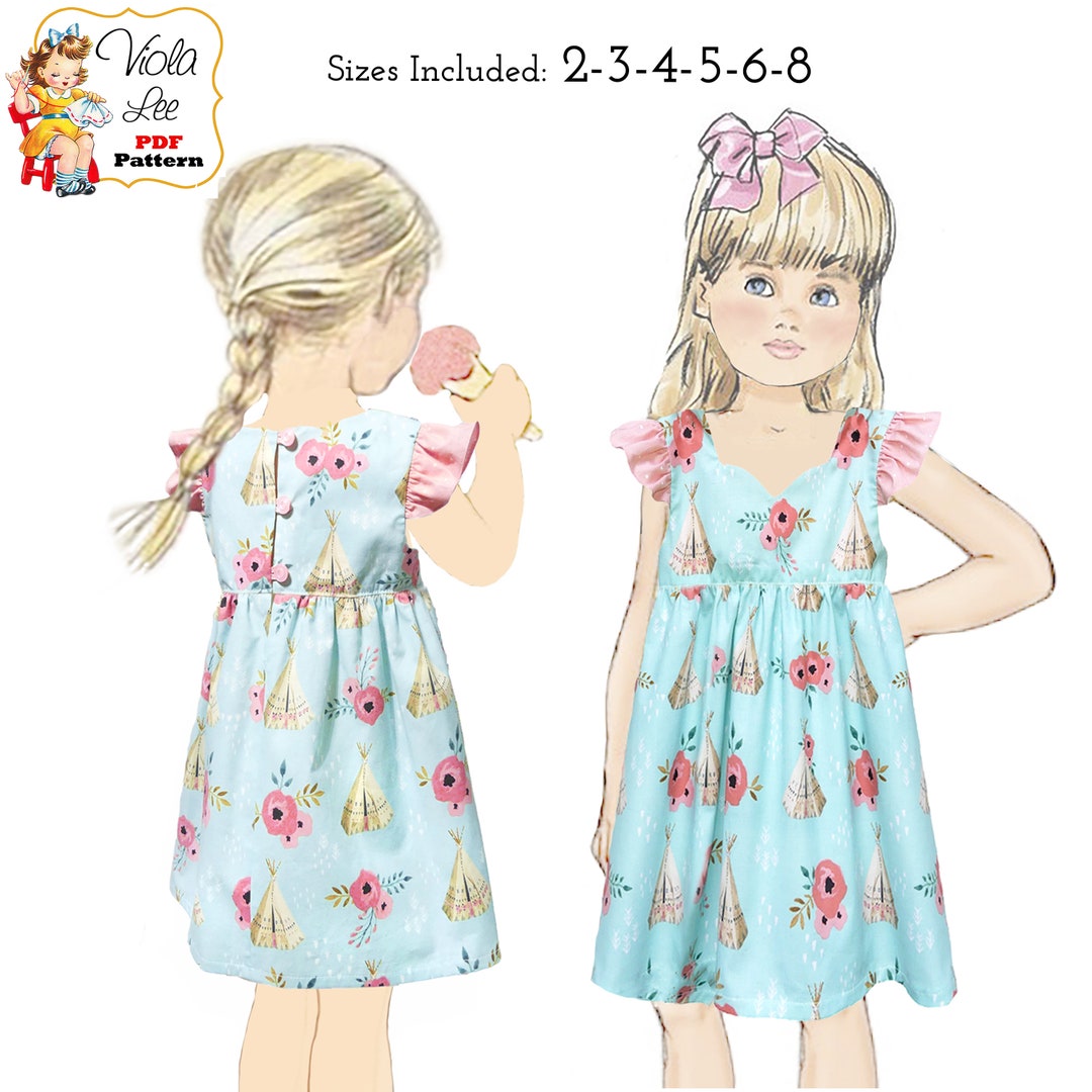Dress Sewing Pattern for Girls Girls & Toddler Sizes. Summer Party ...