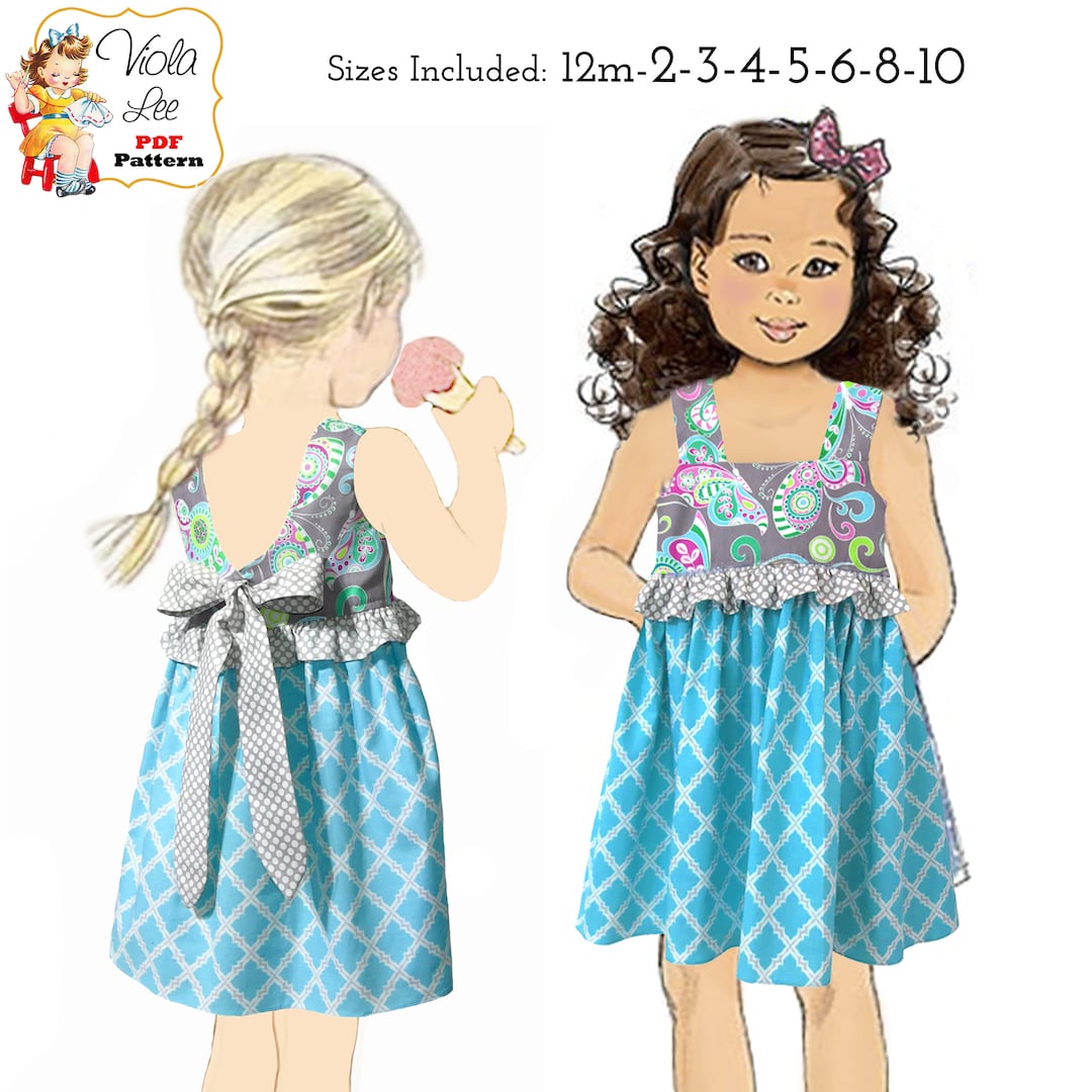 Girls Summer Dress PDF Sewing Pattern. Sweet Flower Girl Dress. Digital ...