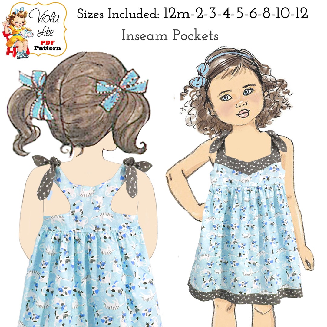 Girls Dress PDF Sewing Pattern for Razor Back Toddler Dress With Inseam ...