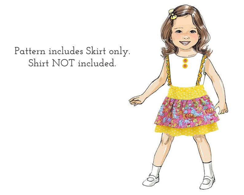 Girl's Layered Skirt PDF Sewing Pattern With 12 Sizes. - Etsy