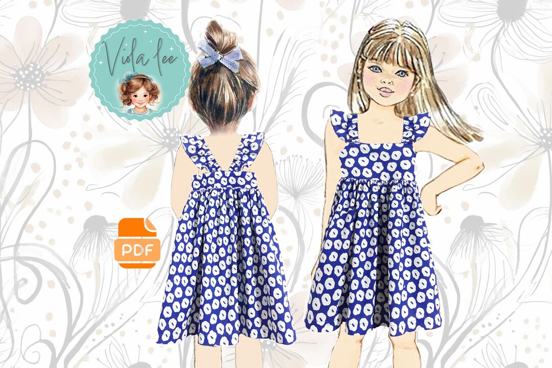 Girls Dress PDF Sewing Pattern. Sizes 2-12. Easy Toddler Dress With ...
