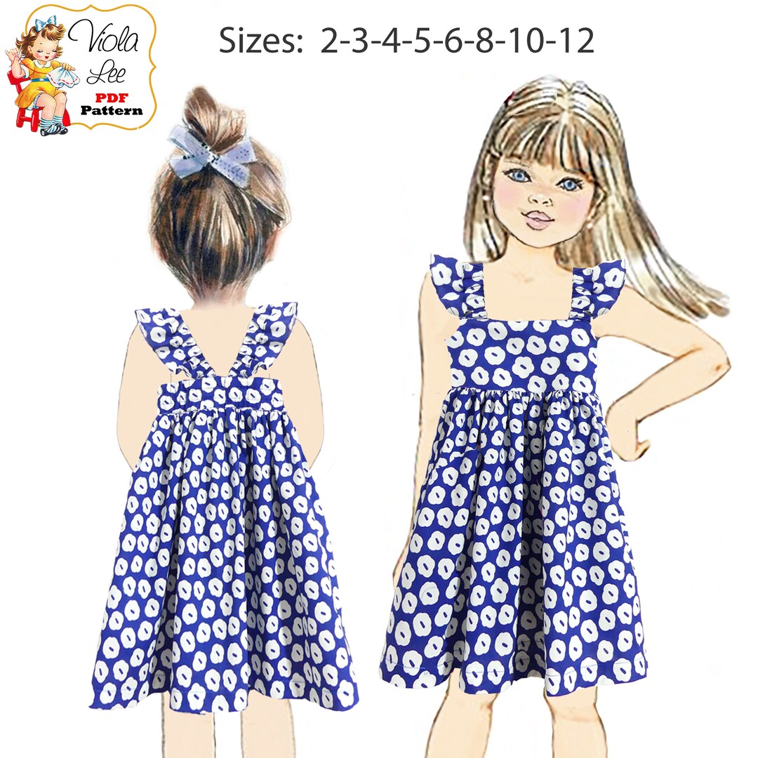 Girls Dress PDF Sewing Pattern. Sizes 2-12. Easy Toddler Dress With ...