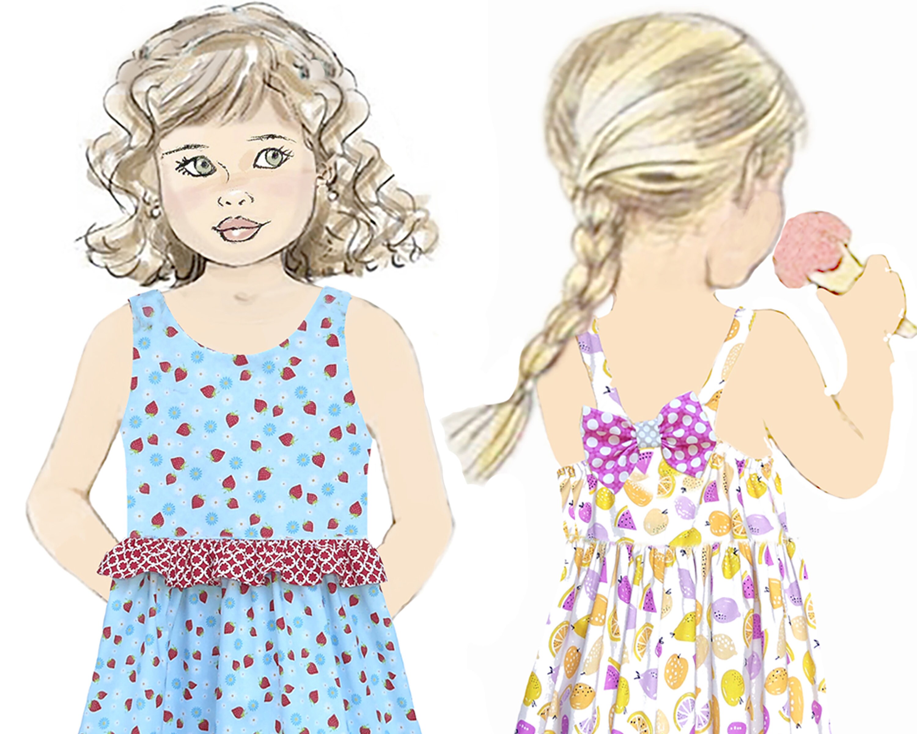 Easy Girls Summer Sundress & Top Pattern. Instant Download | Etsy