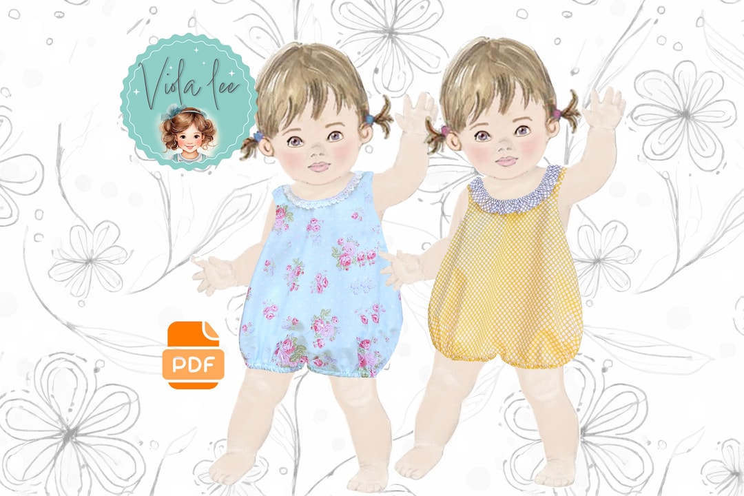 Easy Baby Bubble Romper PDF Sewing Pattern, Knit or Woven Fabrics. Baby ...