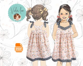 PDF Sewing Pattern for Bow Back Dress Marigold. Flower Girls Summer ...
