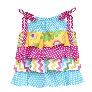 Girls Layered Ruffle Summer Top Sewing Pattern. PDF Digital Instant ...