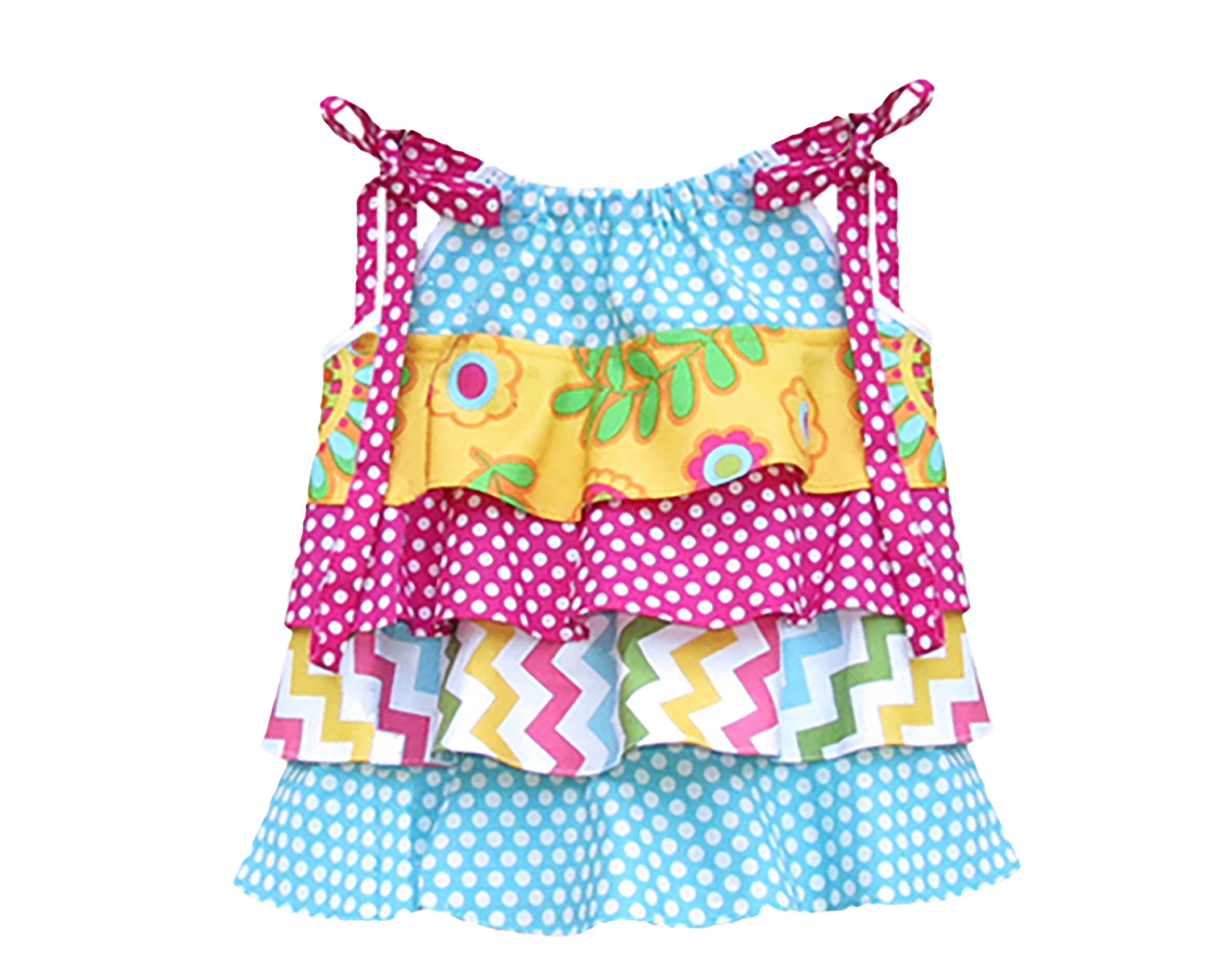 Girls Layered Ruffle Summer Top Sewing Pattern. PDF Digital - Etsy