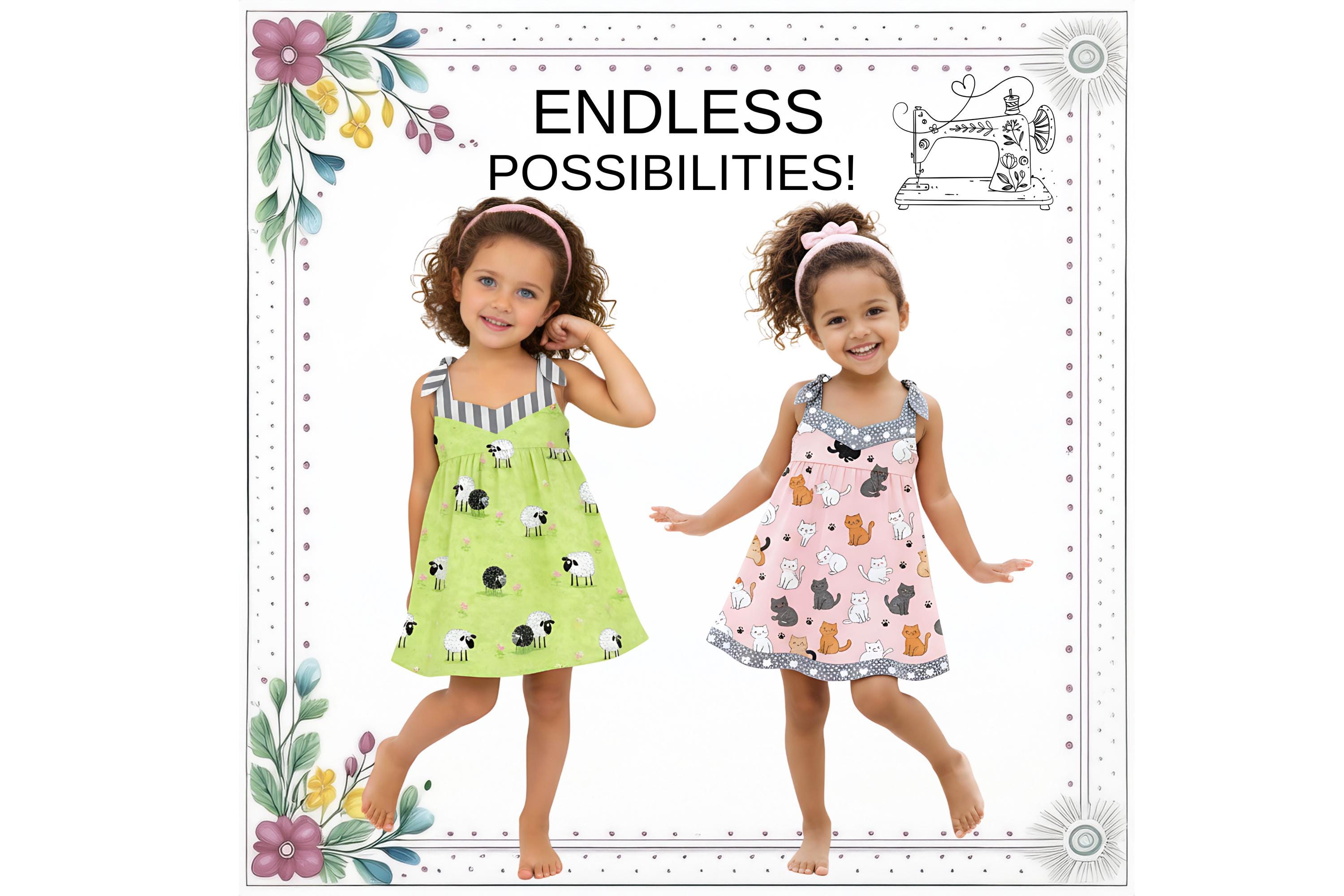 Girls Yoke Dress Sewing Pattern – Razor Back, Optional Inseam Pockets ...