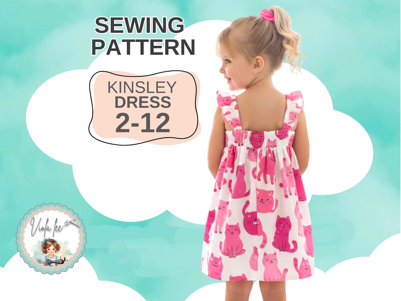 Cute Girls Summer Dress PDF Sewing Pattern. Easy Toddler Dress With ...