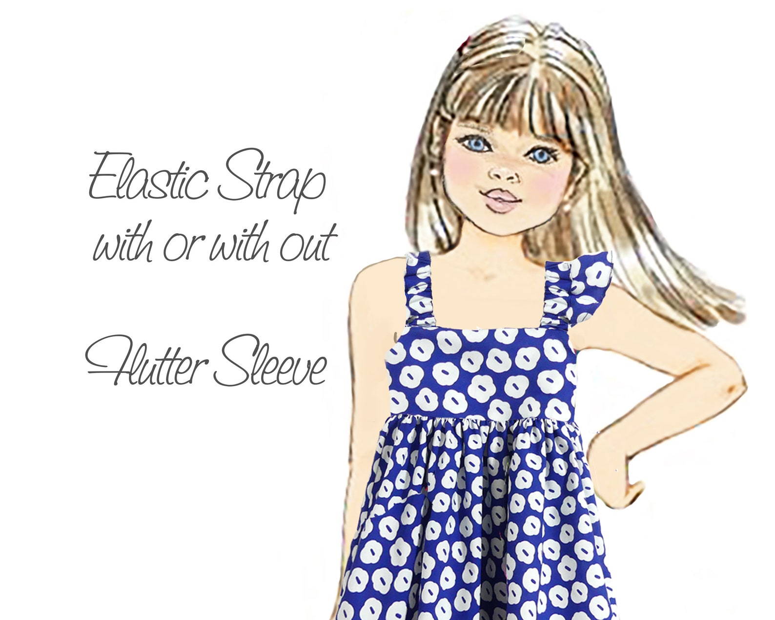 Girls Dress PDF Sewing Pattern. Sizes 2-12. Easy Toddler Dress With ...