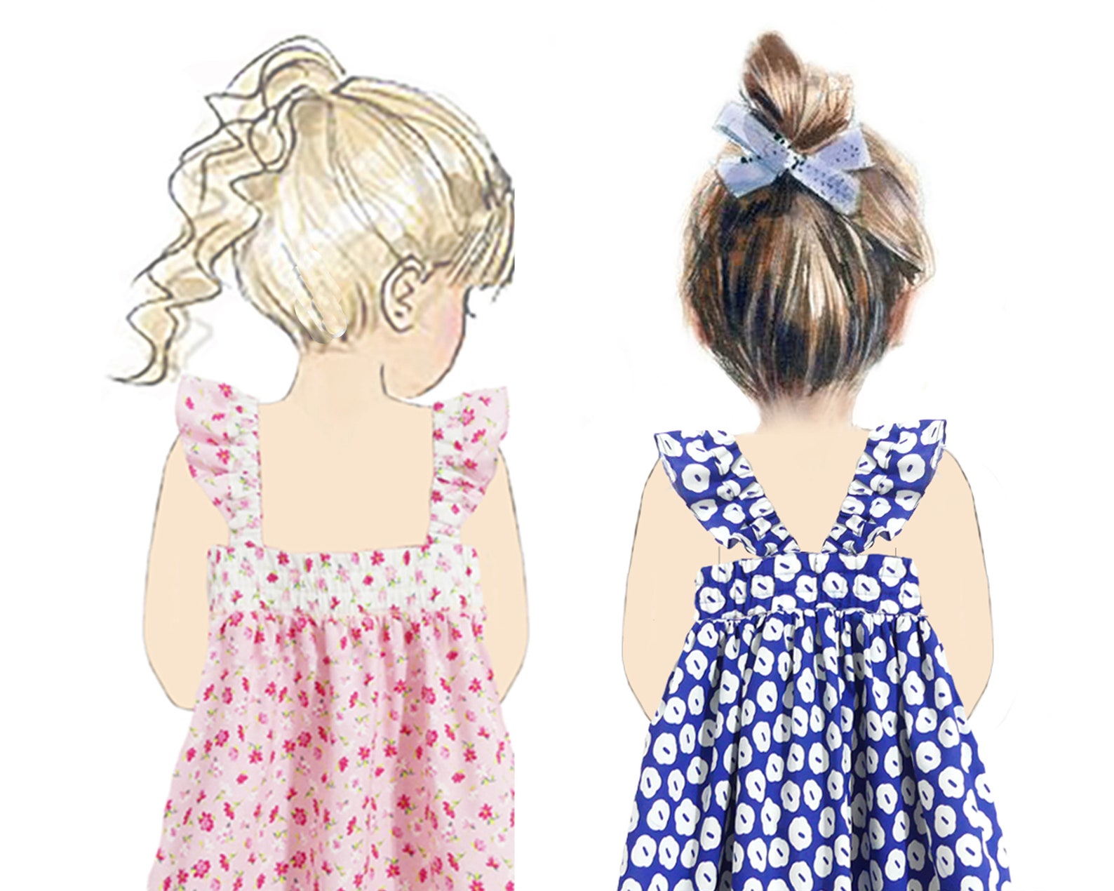 Girls Dress PDF Sewing Pattern. Sizes 2-12. Easy Toddler Dress With ...