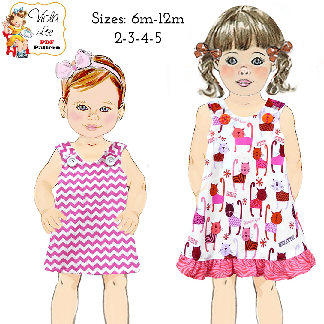 Girls Classic A-line Dress/jumper. PDF Digital Instant Download Sewing ...