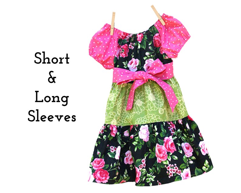Girls Peasant Dress/top PDF Sewing Pattern. Short & Long - Etsy