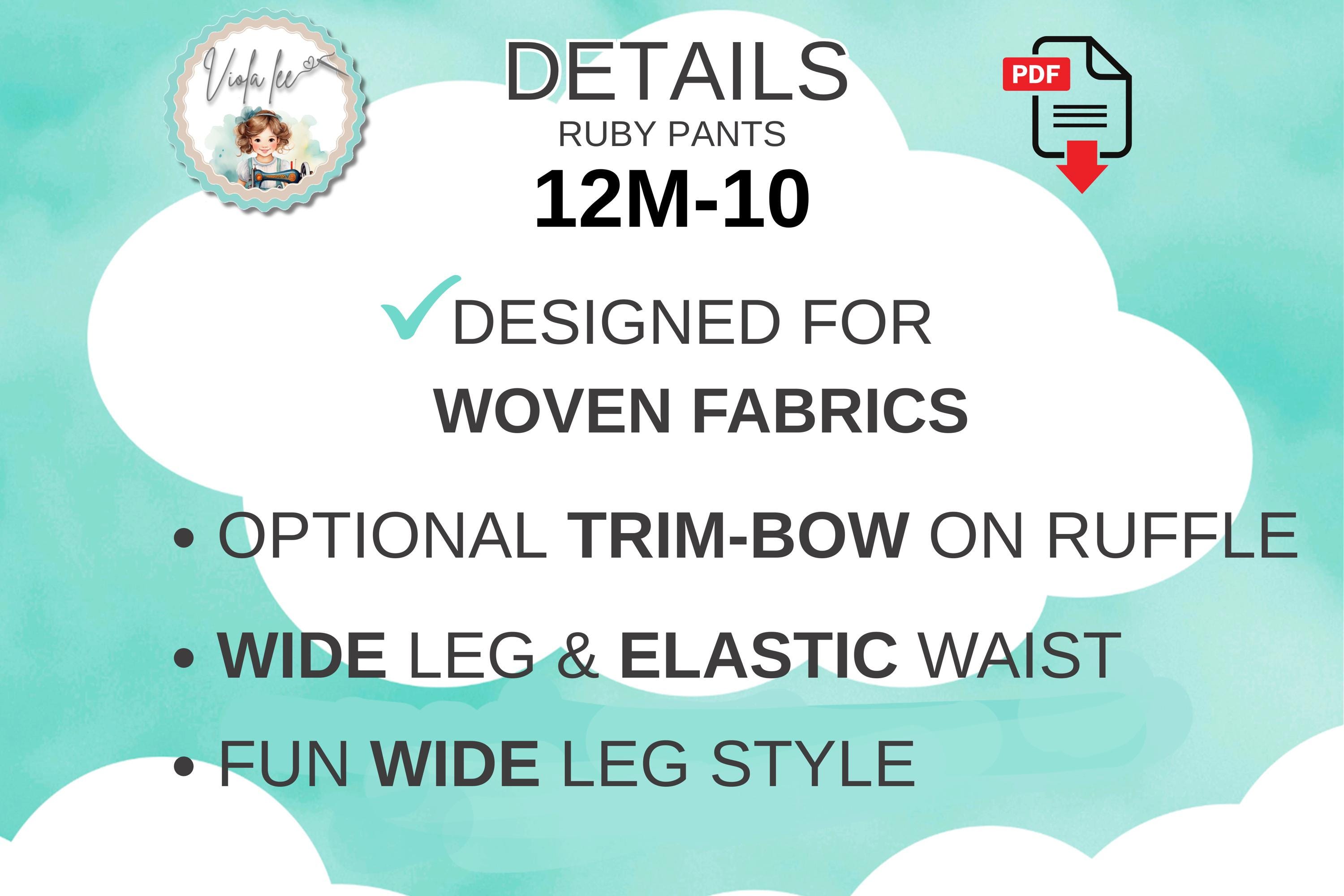 WIDE LEG Girls Ruffle Pants PDF Sewing Pattern. Instant Download. Sizes ...