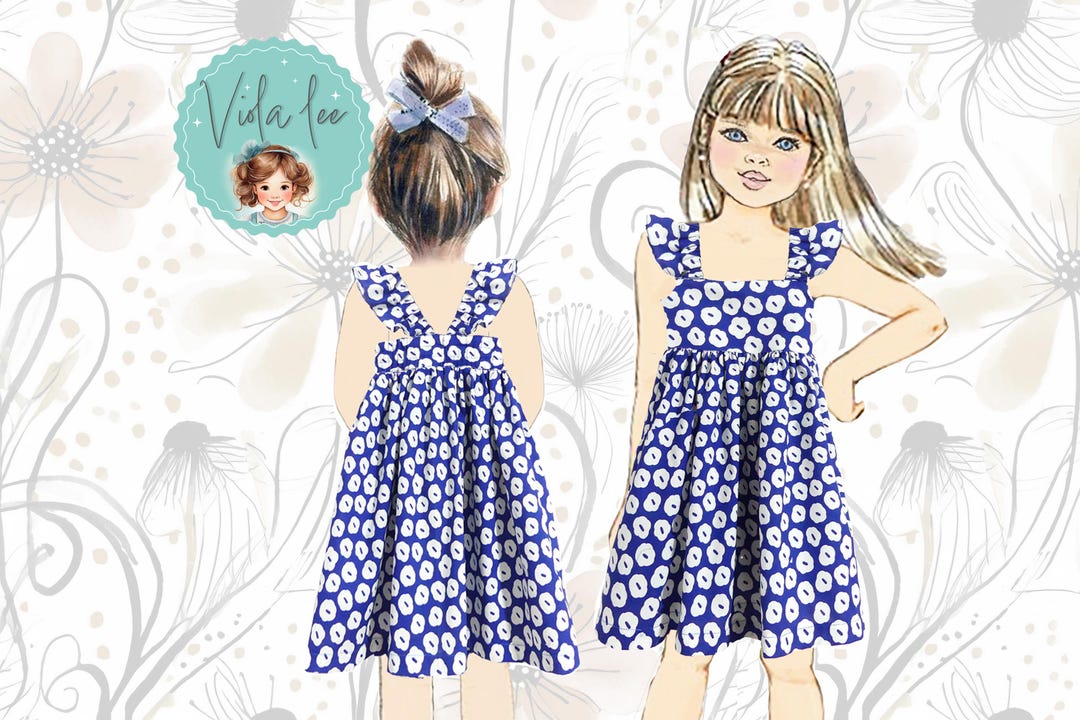 Girls Dress PDF Sewing Pattern. Sizes 2-12. Easy Toddler Dress With ...