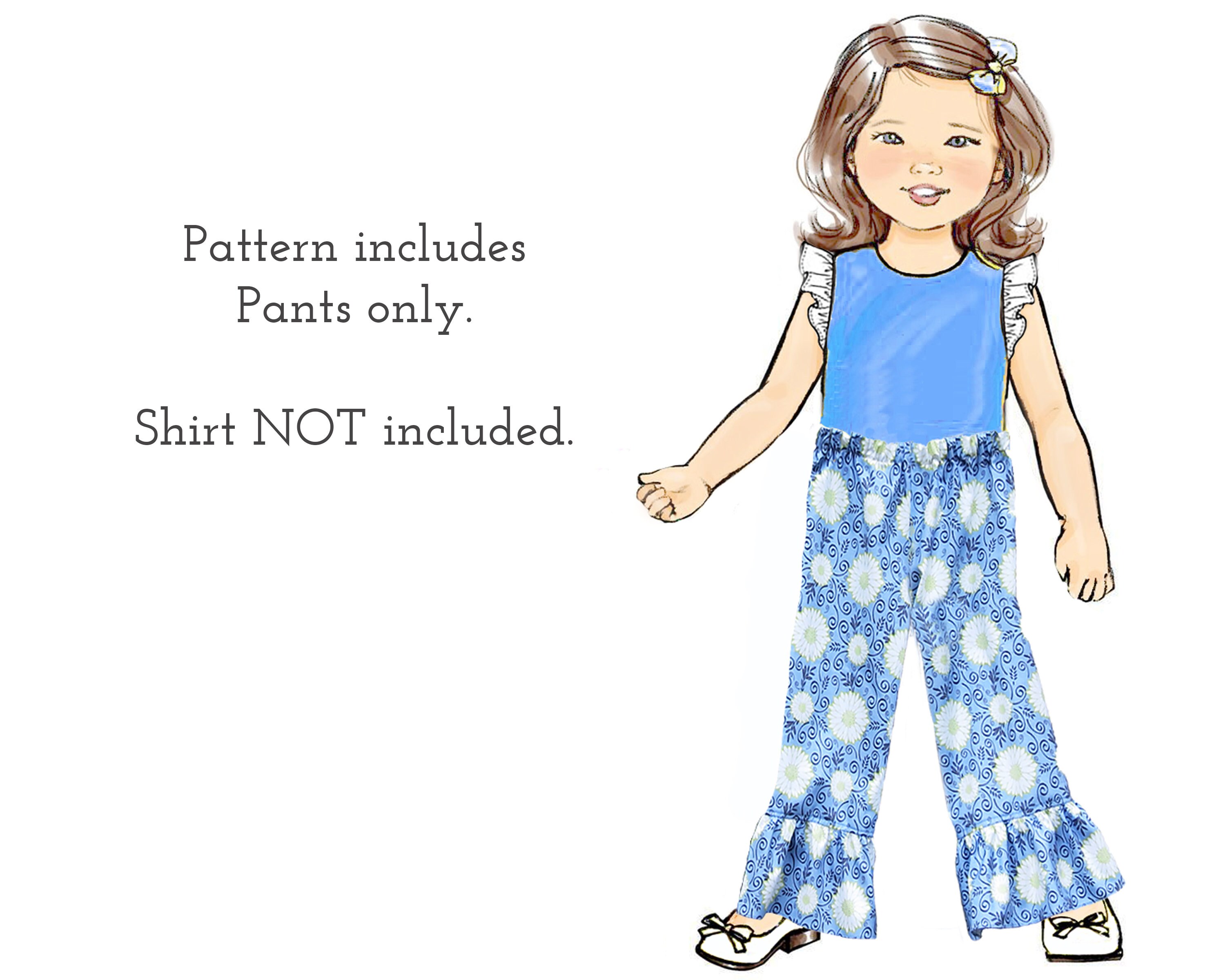 Girl's Ruffle Pants PDF Sewing Pattern Single or Double - Etsy