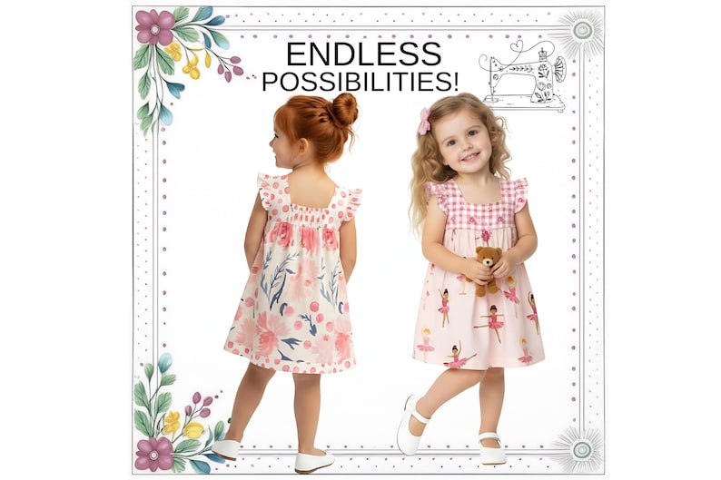 Girls Summer Dress Sewing Pattern, Download PDF File Immediately to Get ...