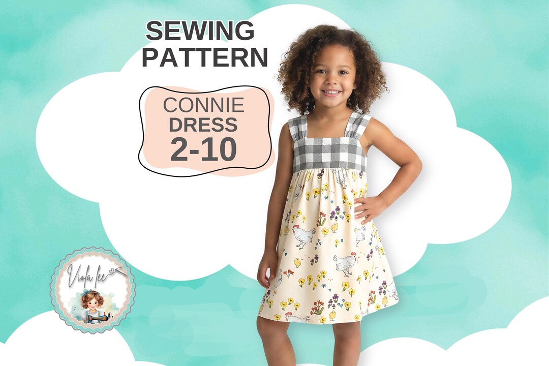 Girls Dress -top PDF Sewing Pattern With Optional Pockets. Sizes 2 to ...