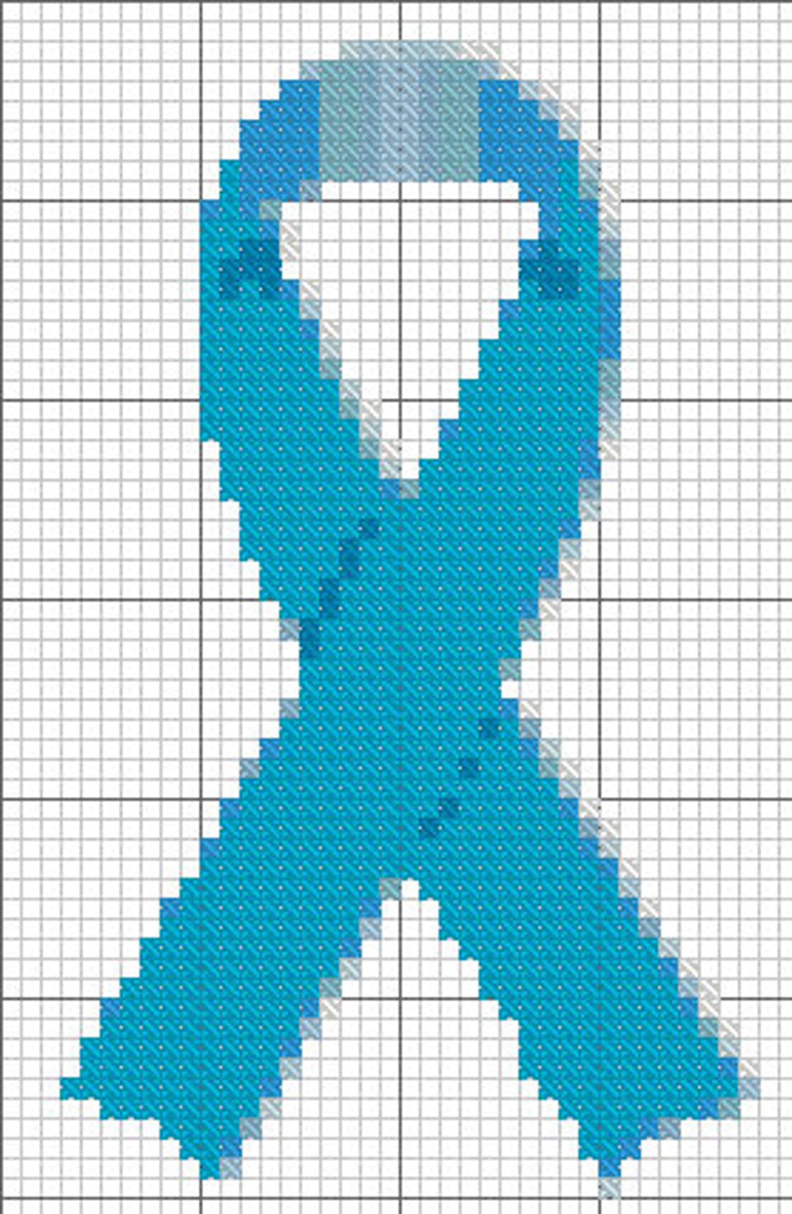 Colon Cancer Ribbon Cross Stitch Pattern - Cancer Fundraiser & Easy ...
