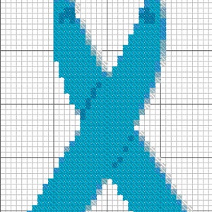 Colon Cancer Ribbon Cross Stitch Pattern - Cancer Fundraiser & Easy ...