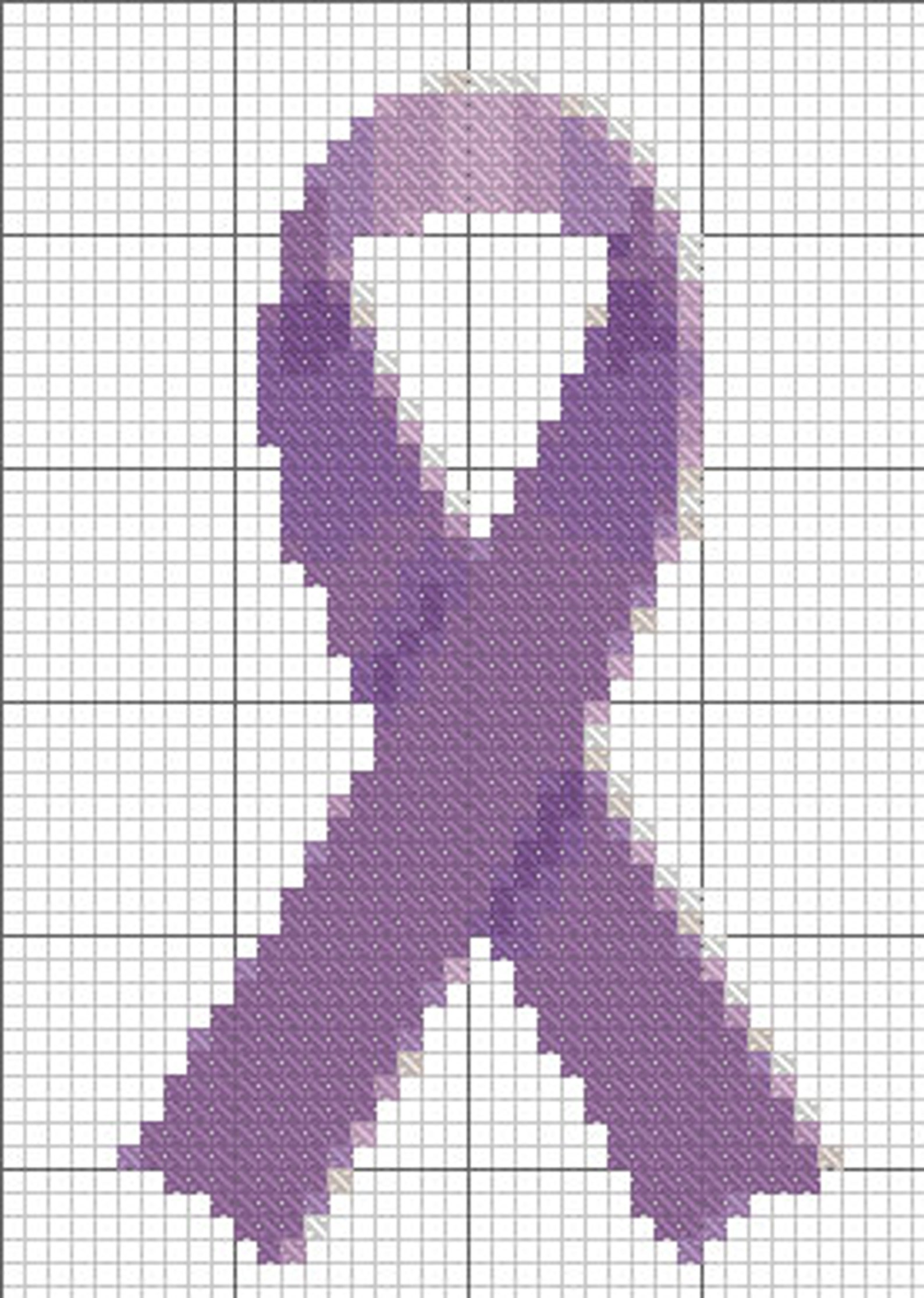 Pancreatic Cancer Ribbon Cross Stitch Pattern - Cancer Fundraiser ...