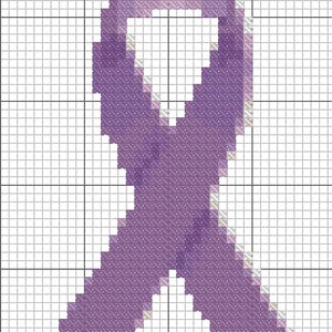 Pancreatic Cancer Ribbon Cross Stitch Pattern - Cancer Fundraiser ...