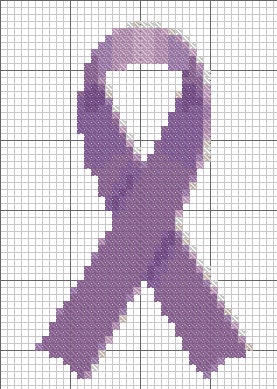 Pancreatic Cancer Ribbon Cross Stitch Pattern - Cancer Fundraiser ...