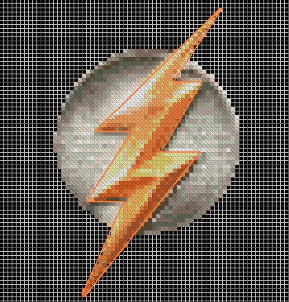 Flash Logo Cross Stitch Pattern EASY PATTERN - Etsy