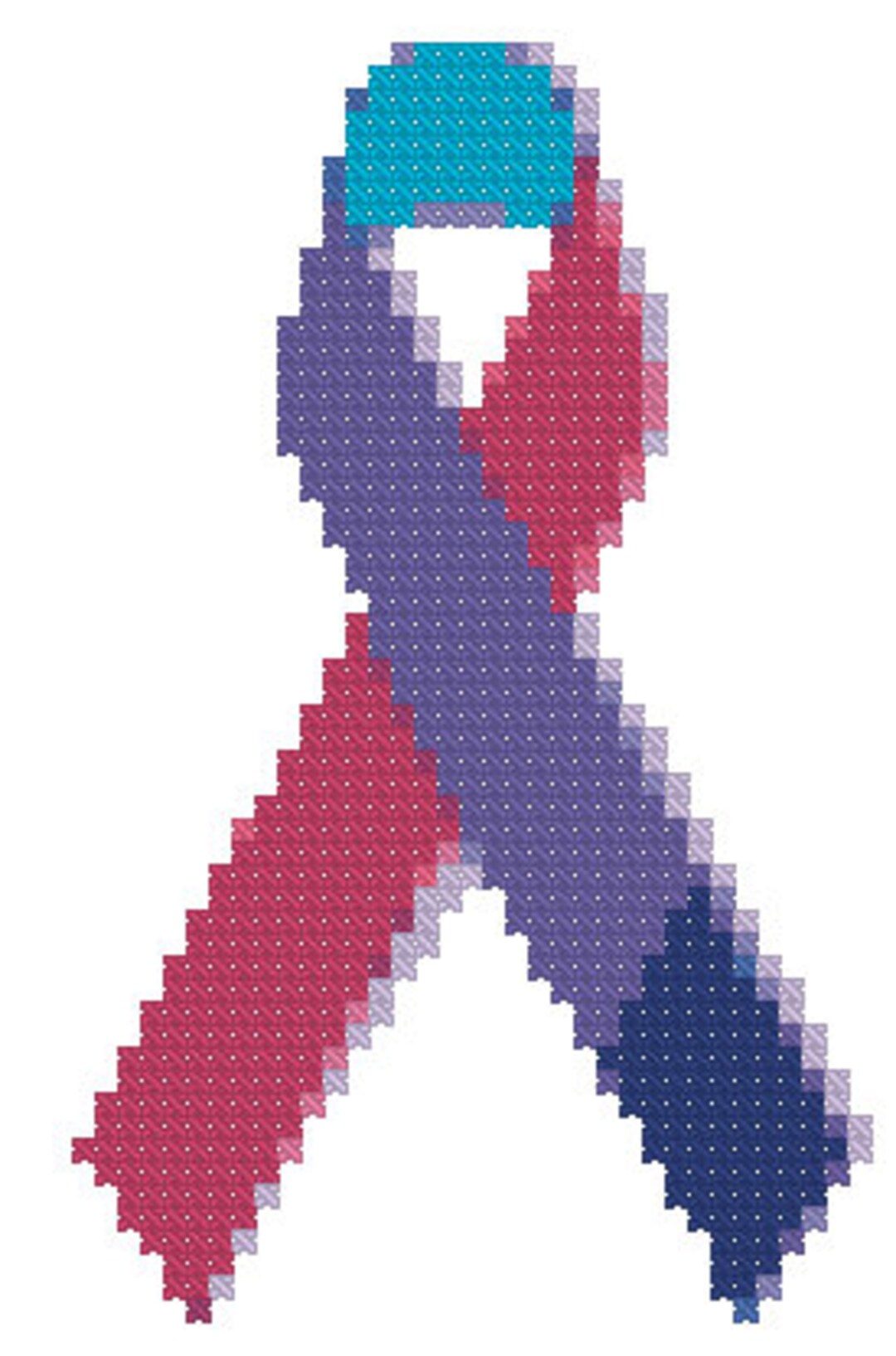 Thyroid Cancer Ribbon Cross Stitch Pattern Cancer Fundraiser & Easy ...