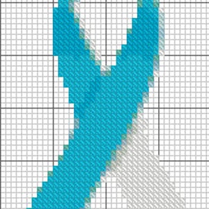 Cervical Cancer Ribbon Cross Stitch Pattern - Cancer Fundraiser & Easy ...